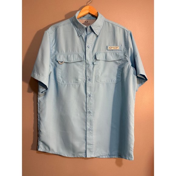 Realtree | Shirts | Realtree Mens Short Sleeve Fishing Guide Shirt Blue ...